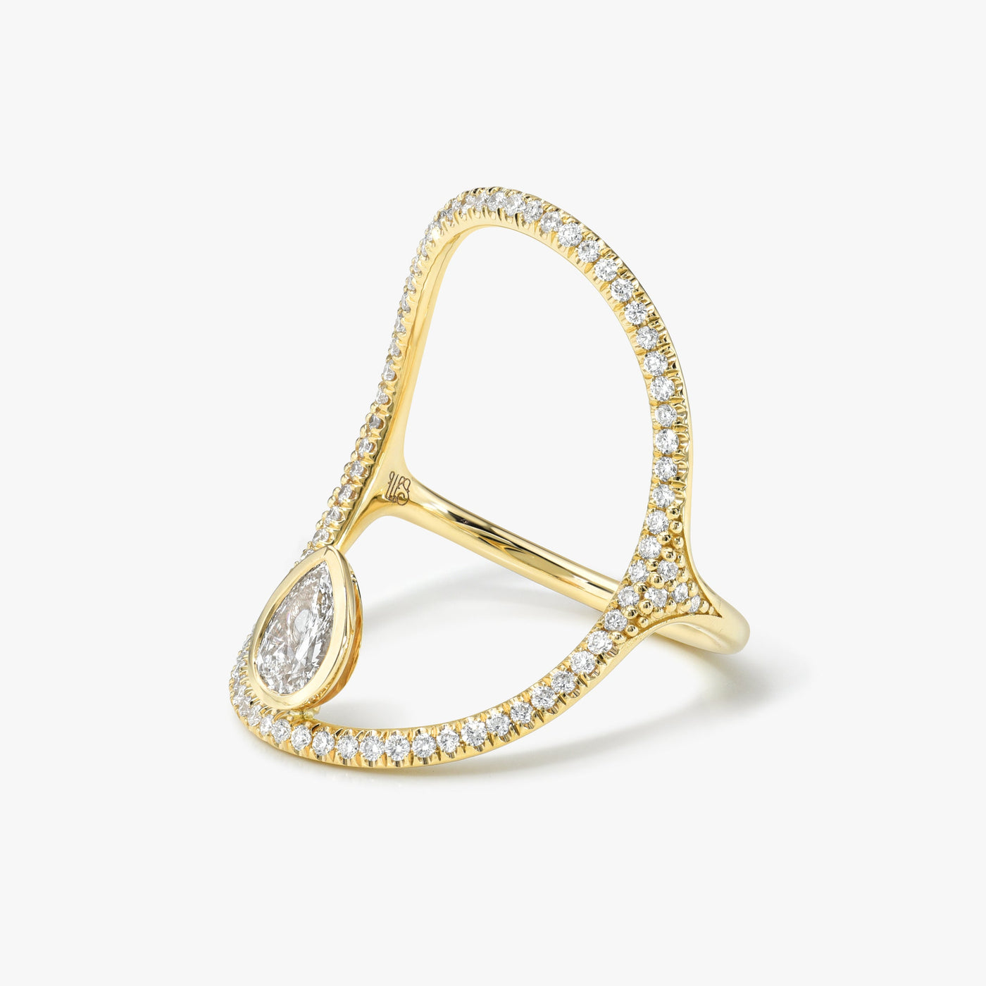 Pavé Pear Diamond Continuity Ring™ | White/Space