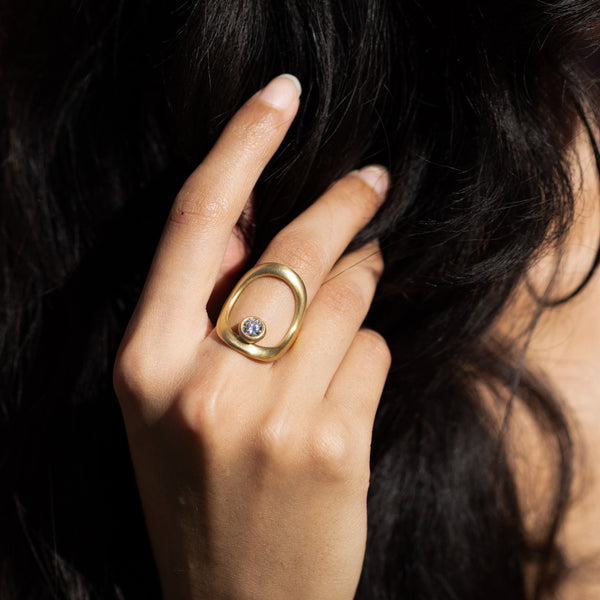 Bold Diamond Continuity Ring - WHITE/SPACE