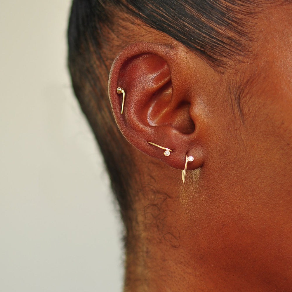 Diamond Hug Earrings | White/Space