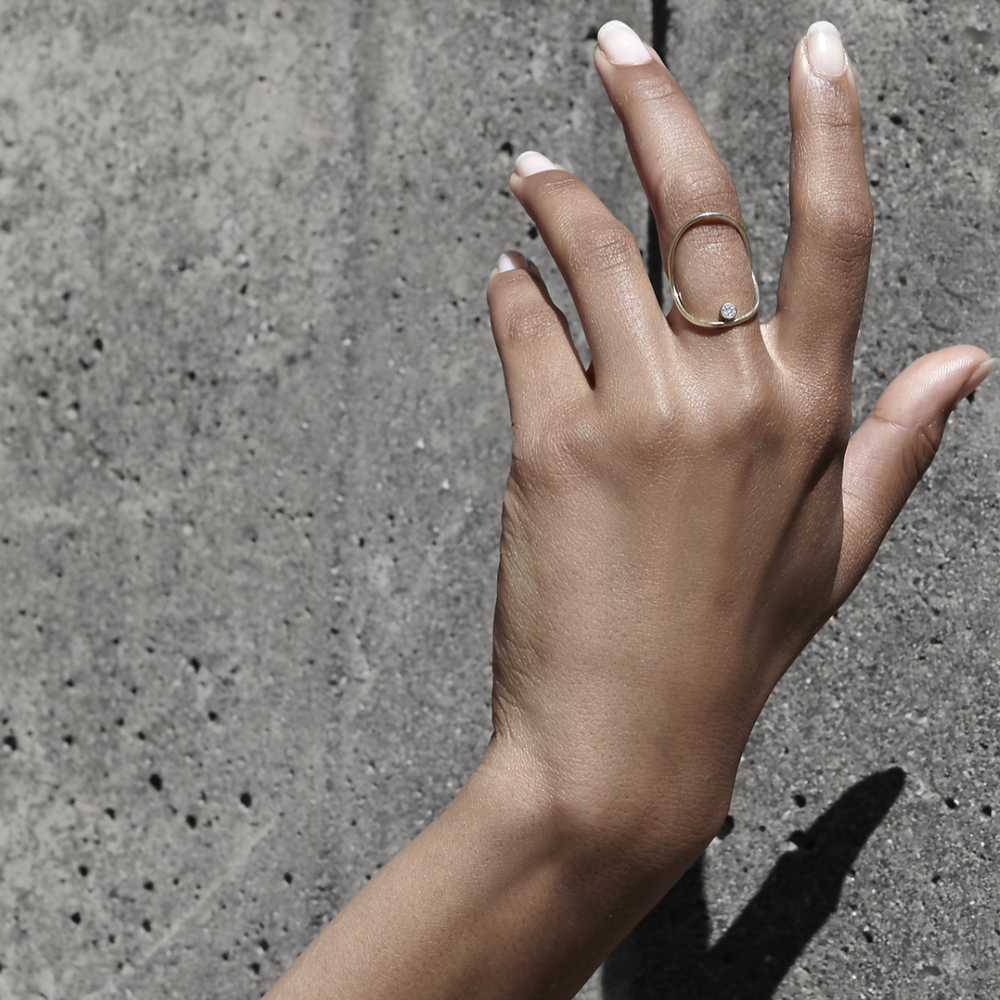 Diamond Continuity Ring | White/Space