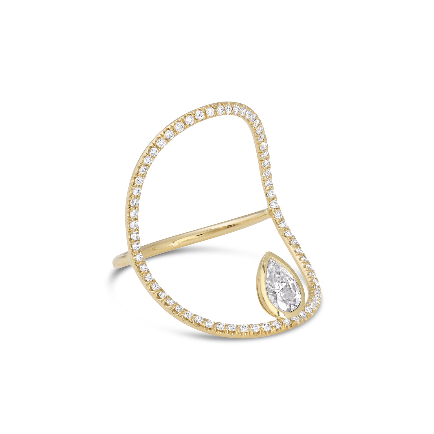 Continuity Pavé Pear Diamond Ring | White/Space